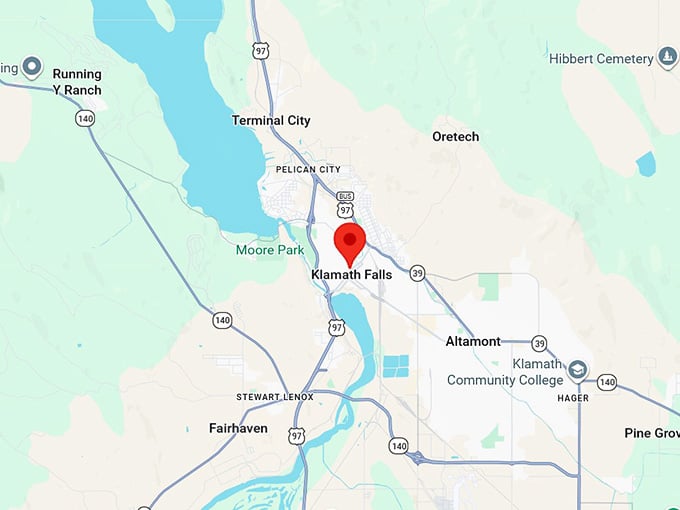 16. klamath falls or map