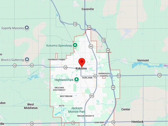 16. kokomo, in map