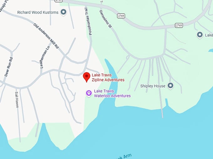 16. lake travis zipline adventures map