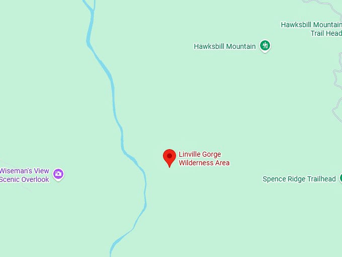 16. linville gorge wilderness area map