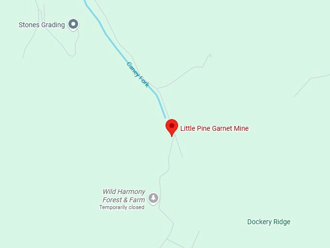 16. little pine garnet mine map