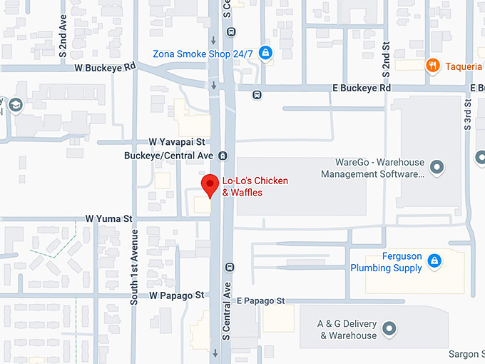 16. lo lo's chicken & waffles map