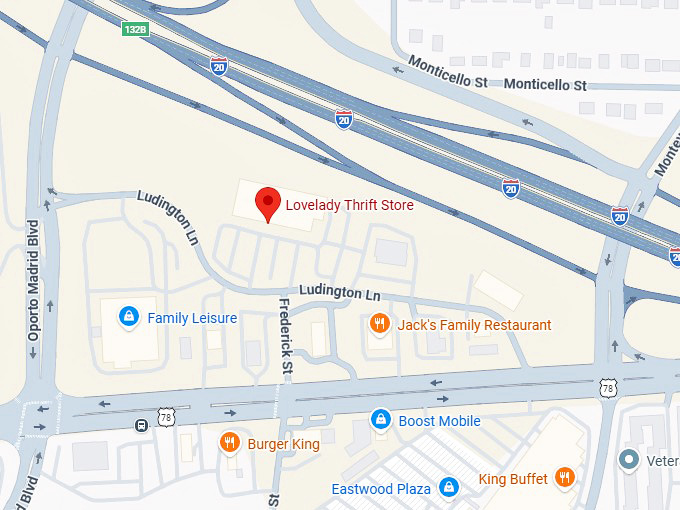 16. lovelady thrift store map