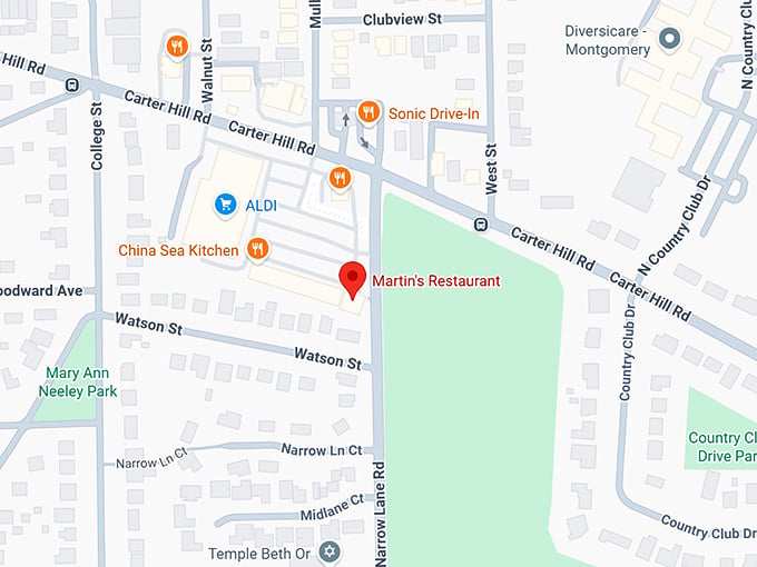 16. martin's restaurant map
