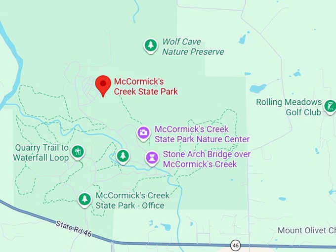 16. mccormick's creek state park map