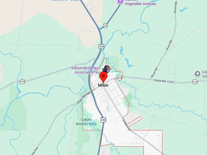 16. milan, oh map