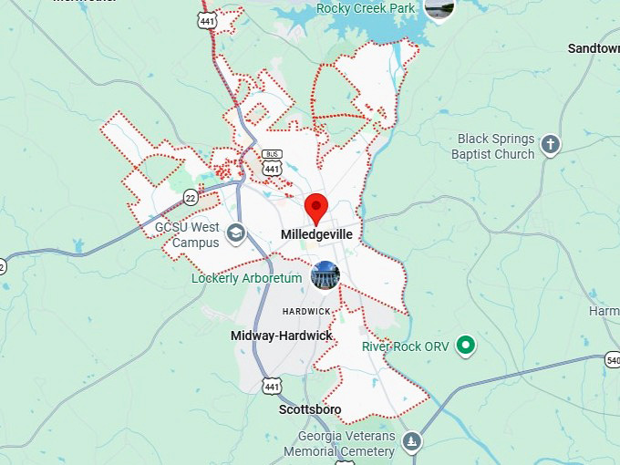 16. milledgeville map