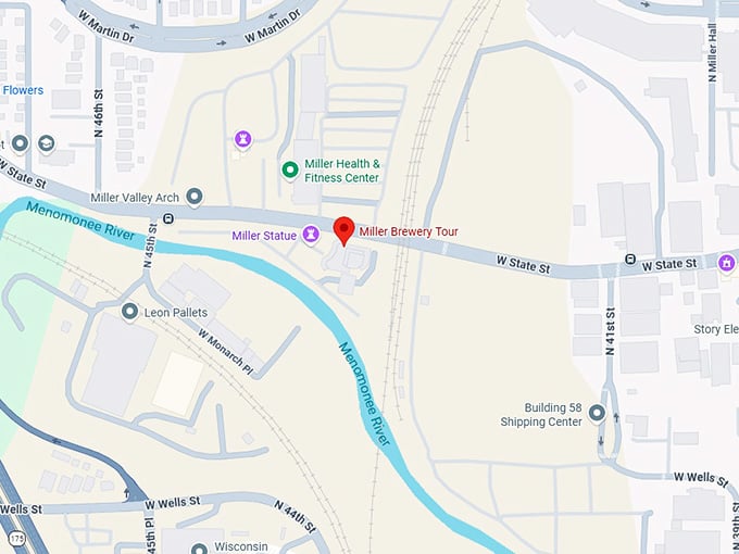 16. miller brewery tour map
