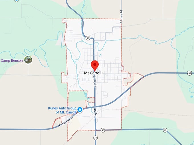 16. mt carroll, il map