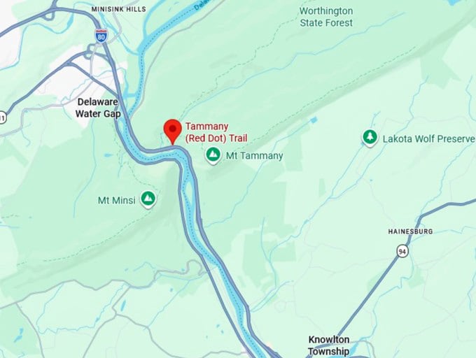 16. mt tammany red dot trail map