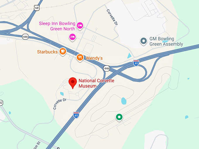 16. national corvette museum map