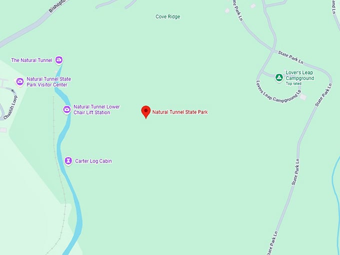 16. natural tunnel state park map
