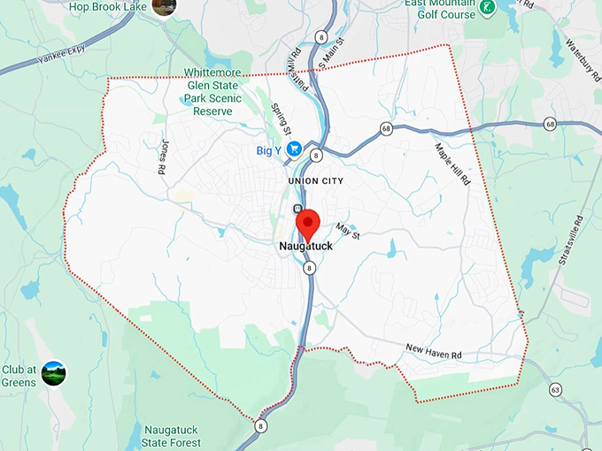 16. naugatuck, ct map
