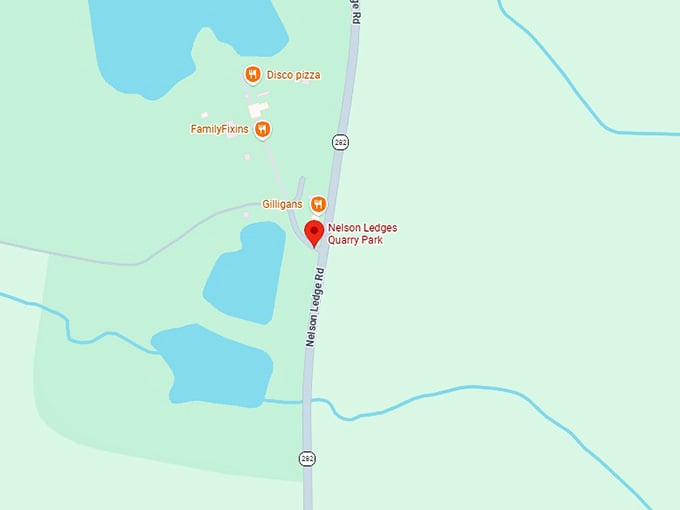 16. nelson ledges quarry park map