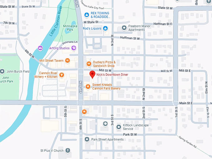 16. nick's downtown diner map