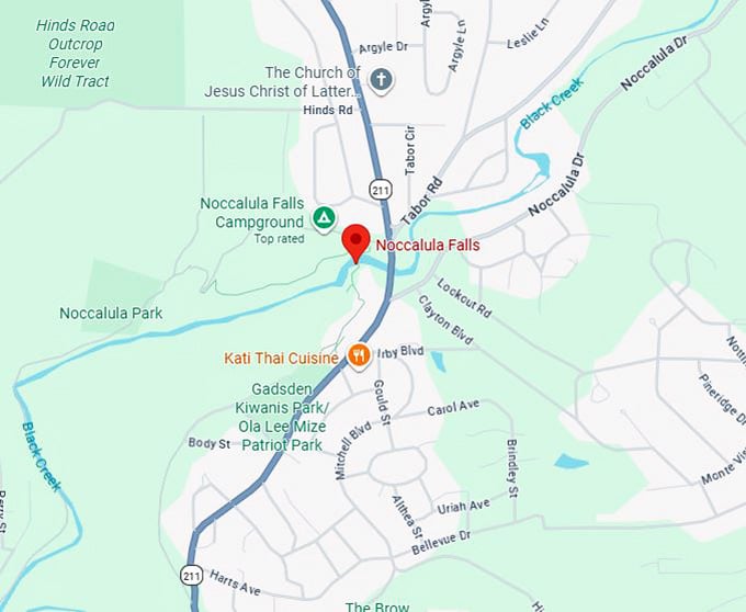 16. noccalula falls map