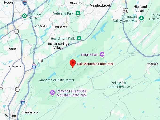 16. oak mountain state park map