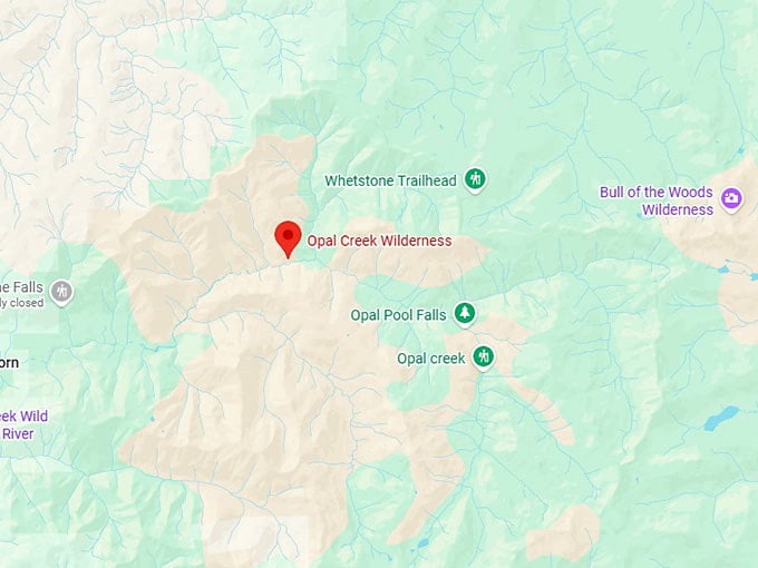 16. opal creek wilderness map