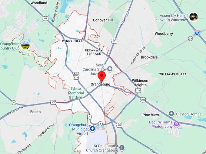 16. orangeburg, sc map