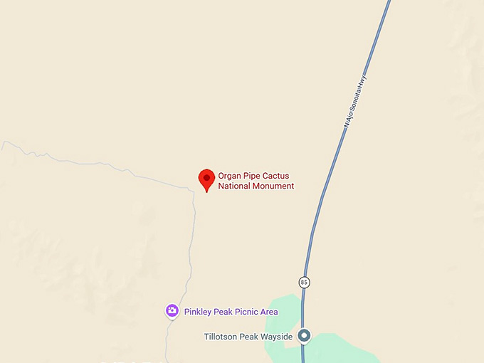 16. organ pipe cactus national monument map