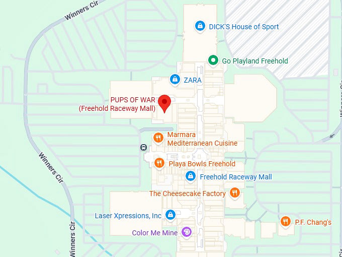 16. pups of war (freehold raceway mall) map