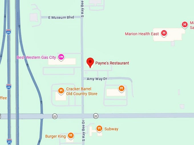 16. payne's restaurant's map