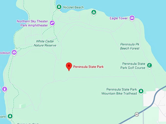 16. peninsula state park map