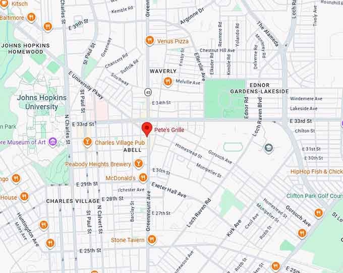 16. pete's grille map