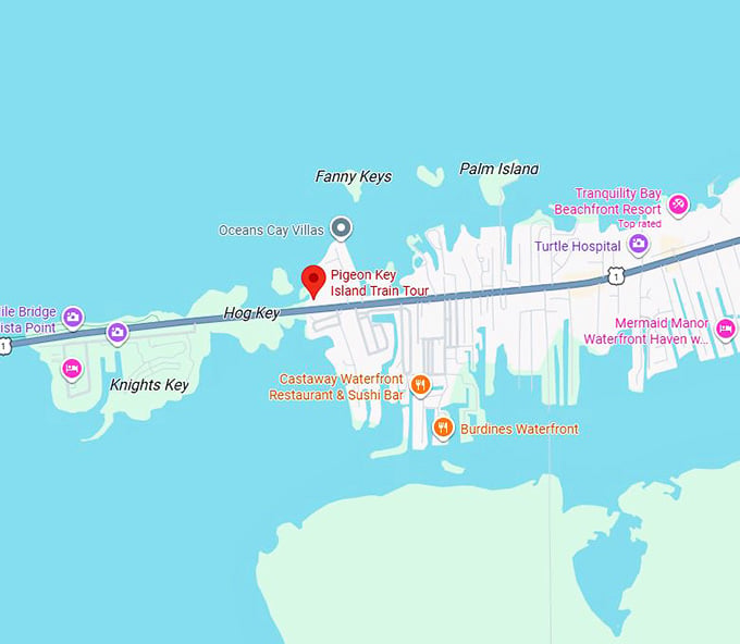 16. pigeon key island train tour map