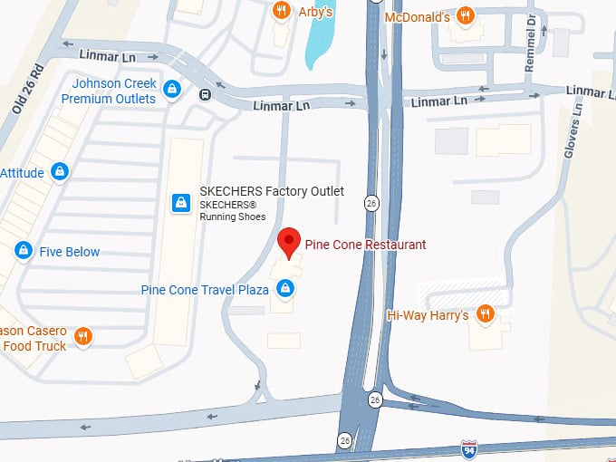 16. pine cone restaurant map