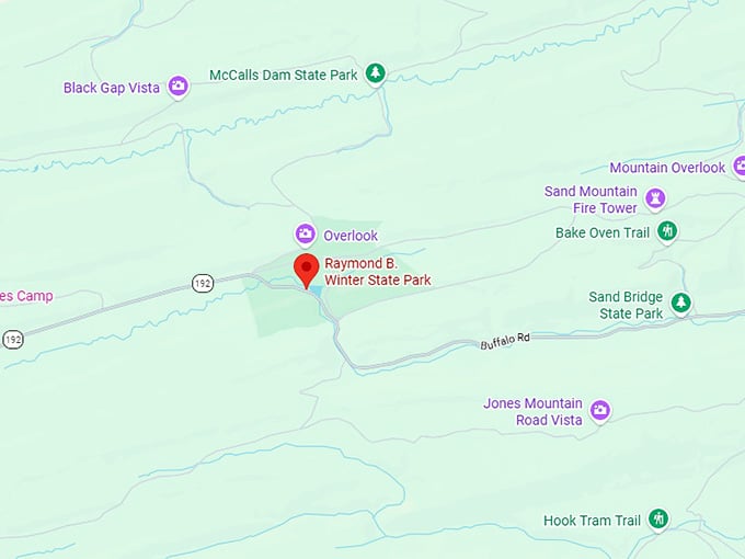 16. raymond b. winter state park map
