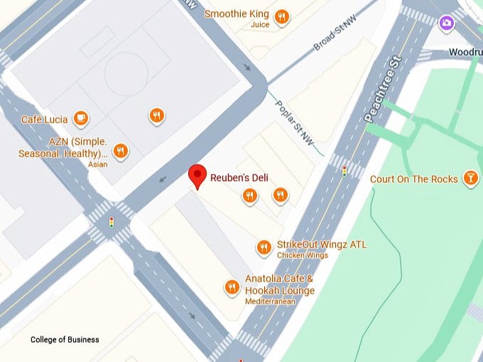 16. reuben's deli's map
