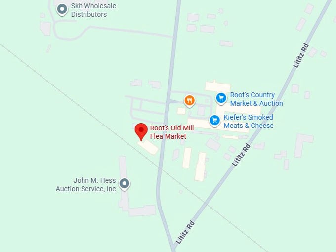 16. root's old mill flea market map