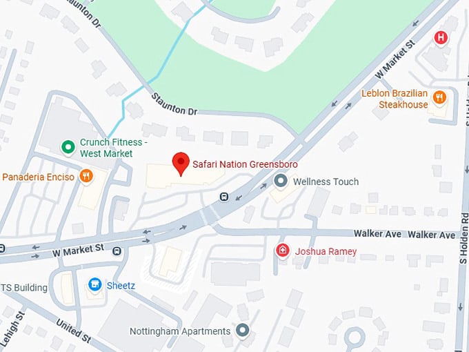 16. safari nation greensboro map