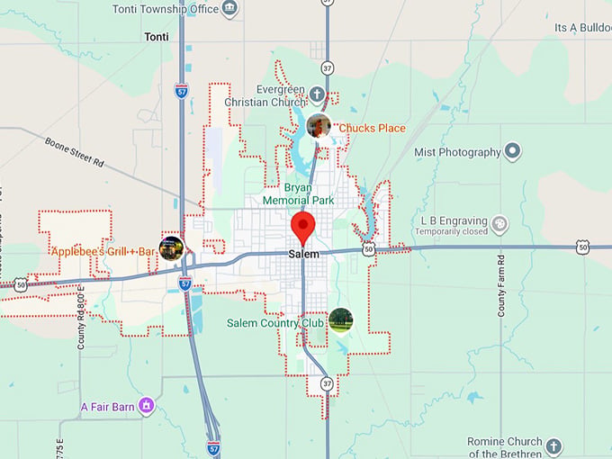 16. salem, il map
