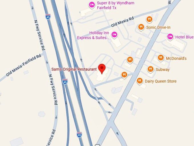 16. sam's original restaurant's map