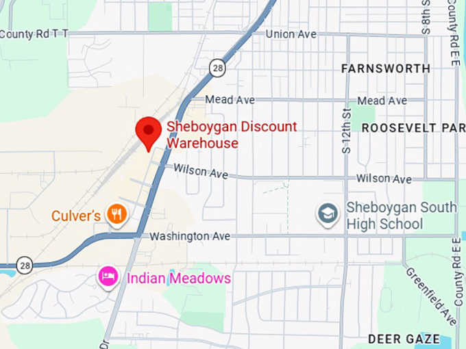 16. sheboygan discount warehouse map