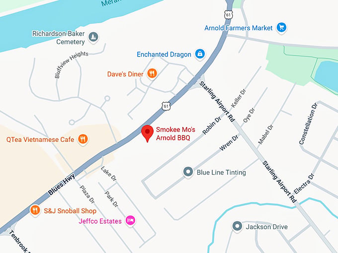 16. smokee mo's arnold bbq map