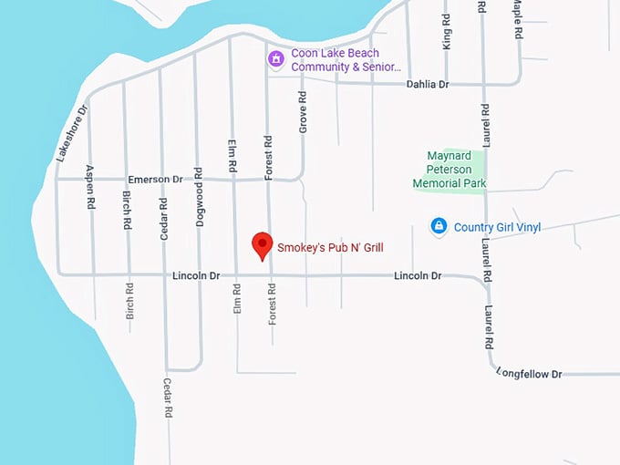 16. smokey's pub n' grill map