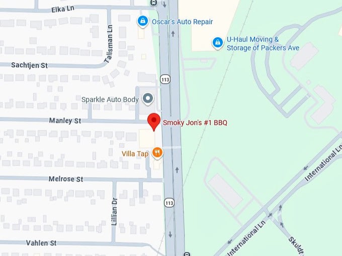 16. smoky jon's #1 bbq's map