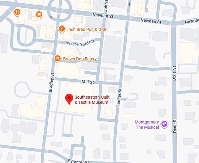 16. southeastern quilt & textile museum map
