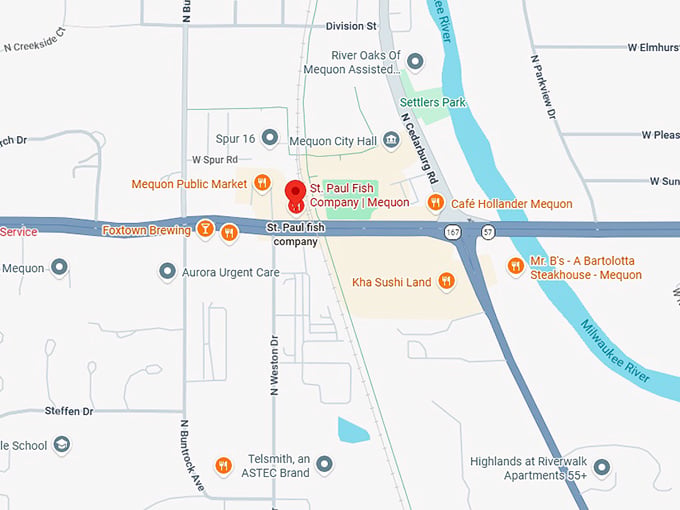 16. st. paul fish company mequon map
