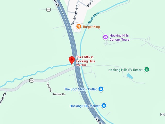 16. the cliffs at hocking hills map