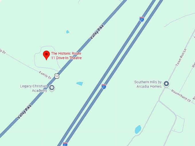 16. the historic route 11 drive in theatre map