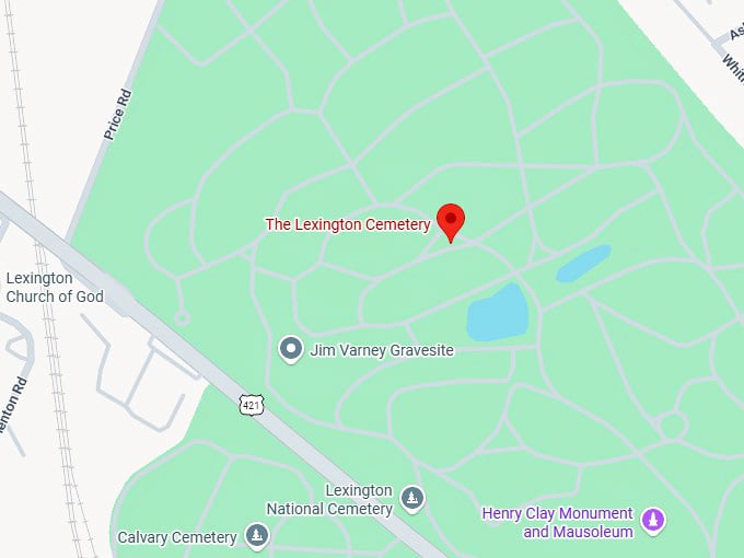 16. the lexington cemetery map