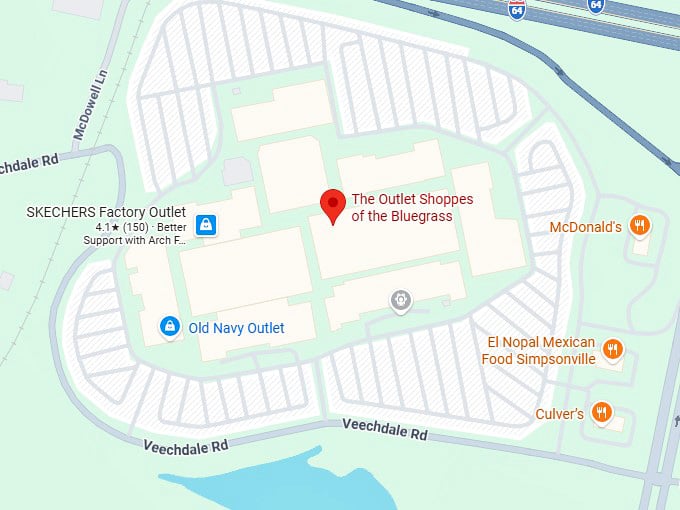 16. the outlet shoppes of the bluegrass map