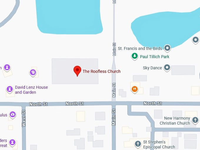 16. the roofless church map
