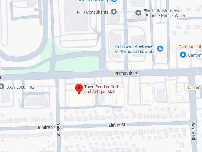 16. town peddler craft and antique mall map