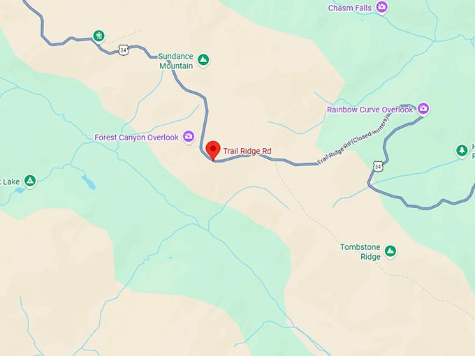 16. trail ridge road map