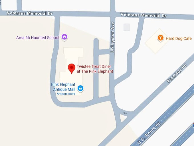 16. twistee treat diner at the pink elephant's map